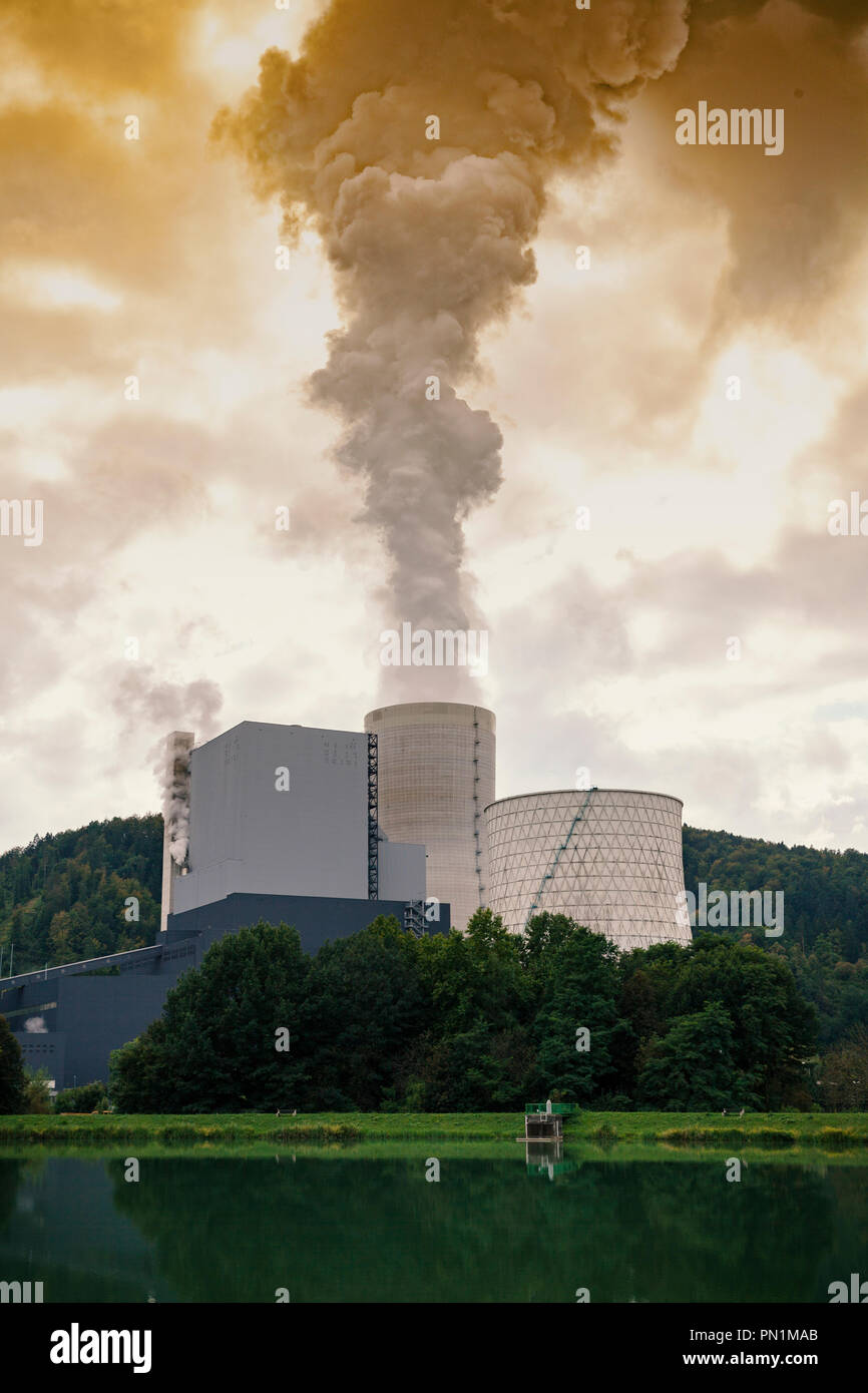 power plants in the forest area Stock Photo - Alamy
