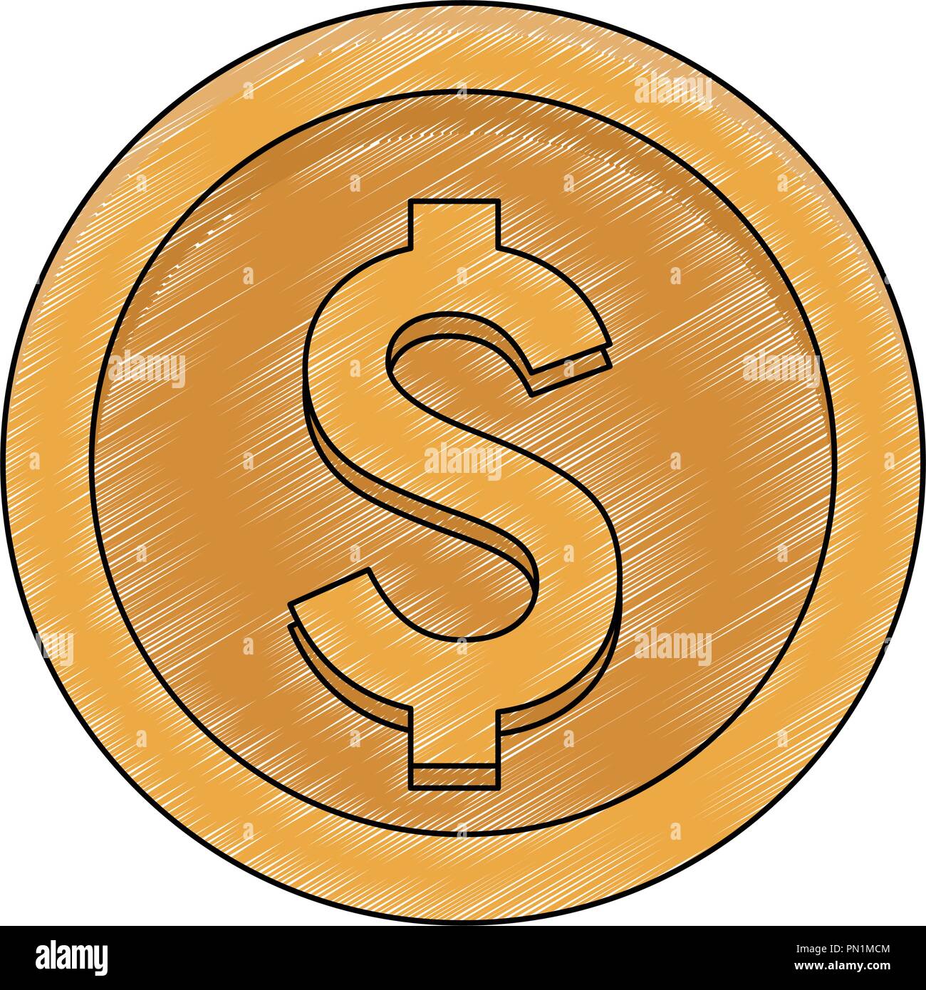 Coin isolated symbol scribble Stock Vector Image & Art - Alamy