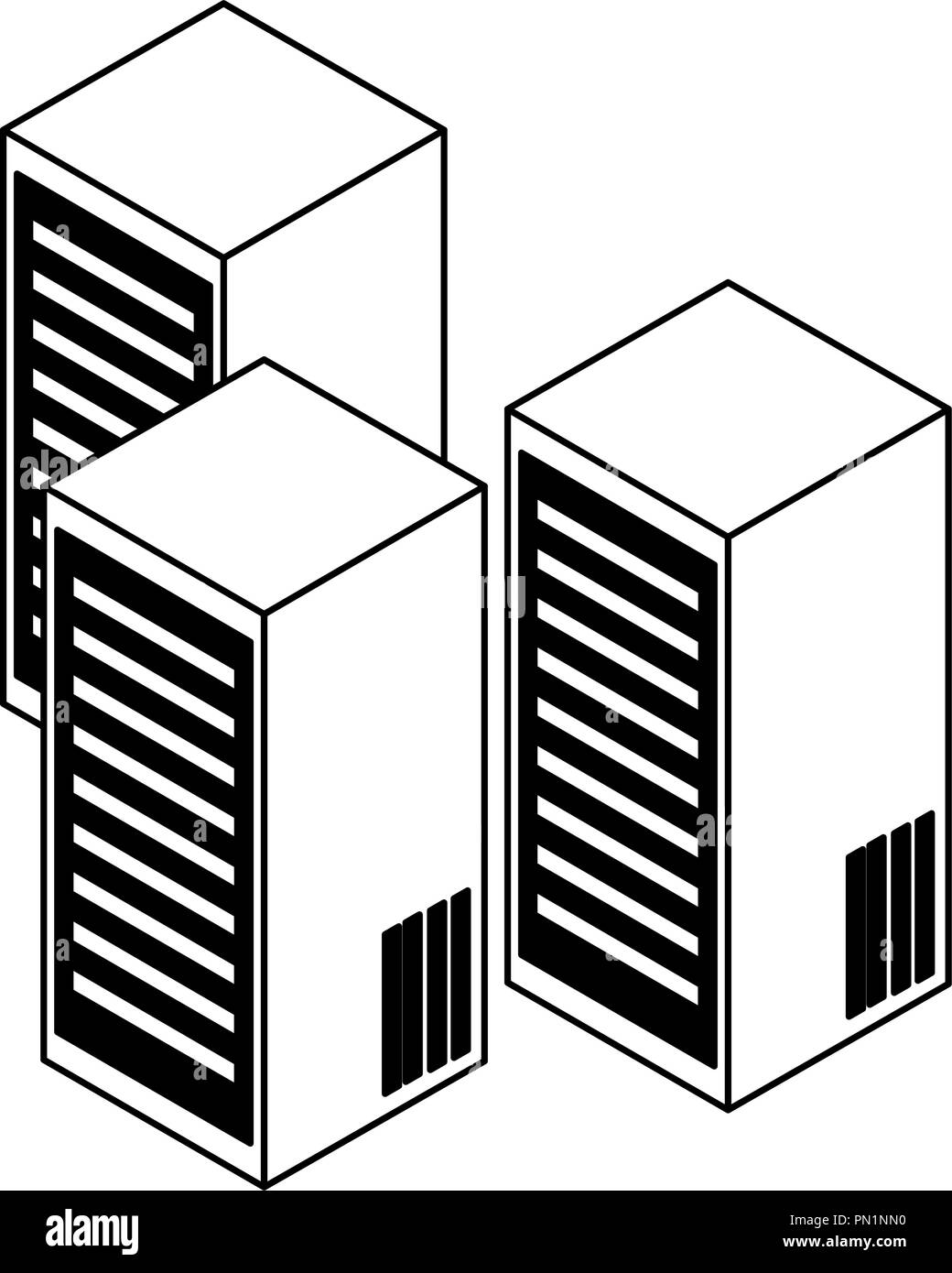 3d modern black servers hi-res stock photography and images - Alamy