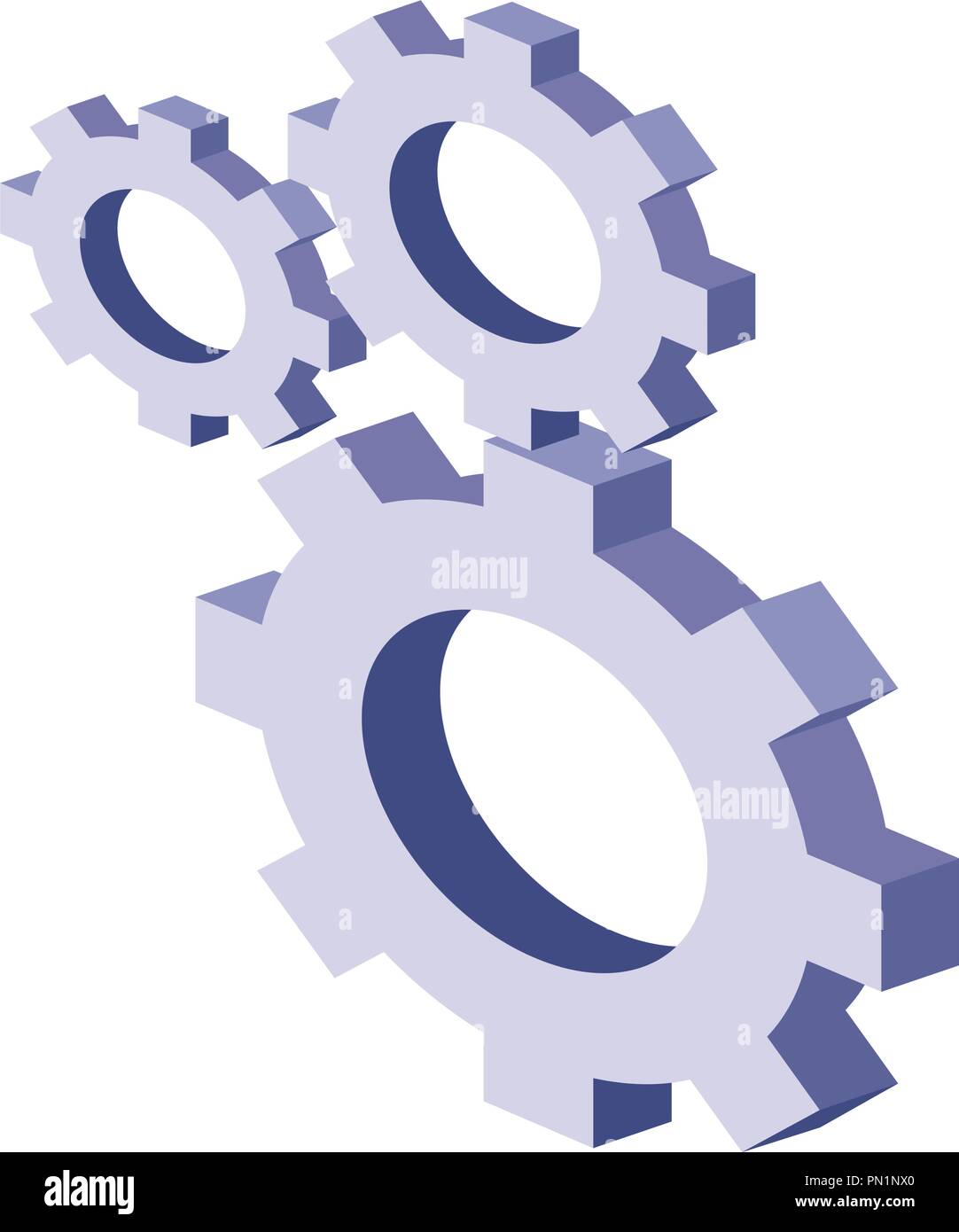 Gears isometric symbol Stock Vector Image & Art - Alamy