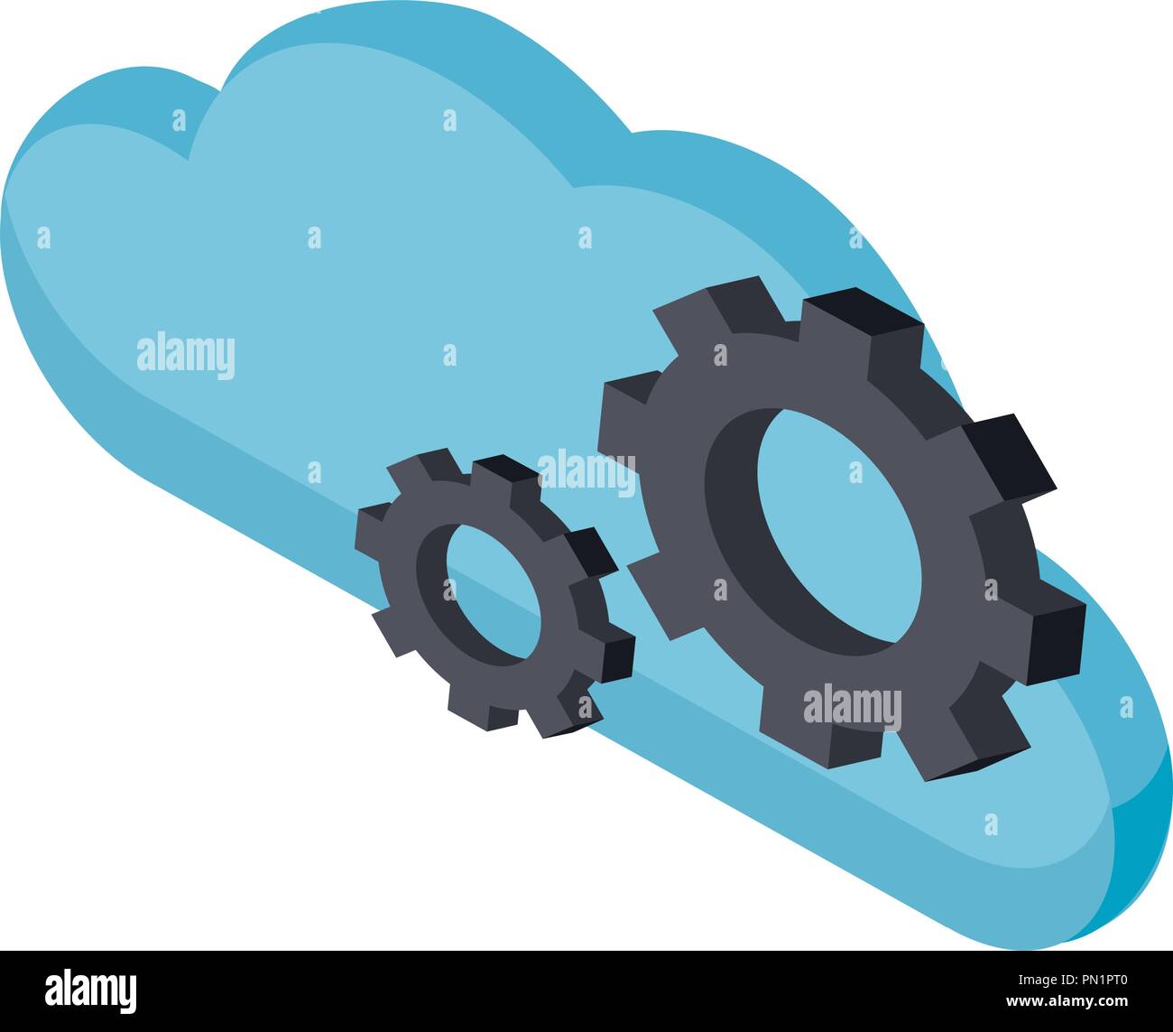 Cloud computing and gears isometric symbol Stock Vector Image & Art - Alamy