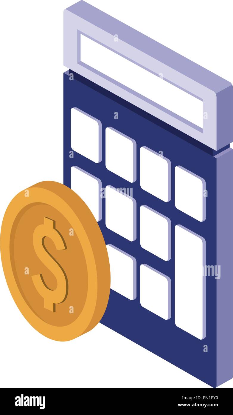 Coins stack calculator Stock Vector Images - Alamy