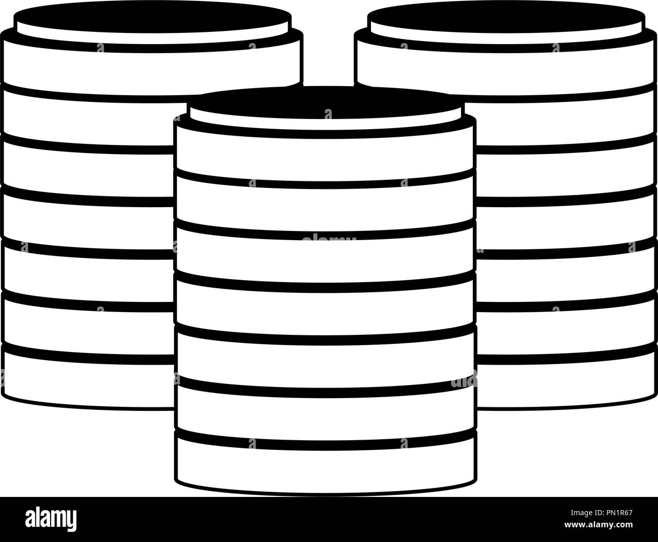 Database disks isolated in black and white Stock Vector Image & Art - Alamy