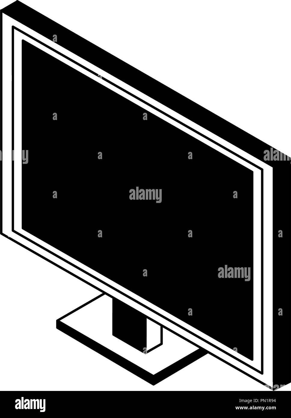 Computer screen isometric symbol in black and white Stock Vector Image ...