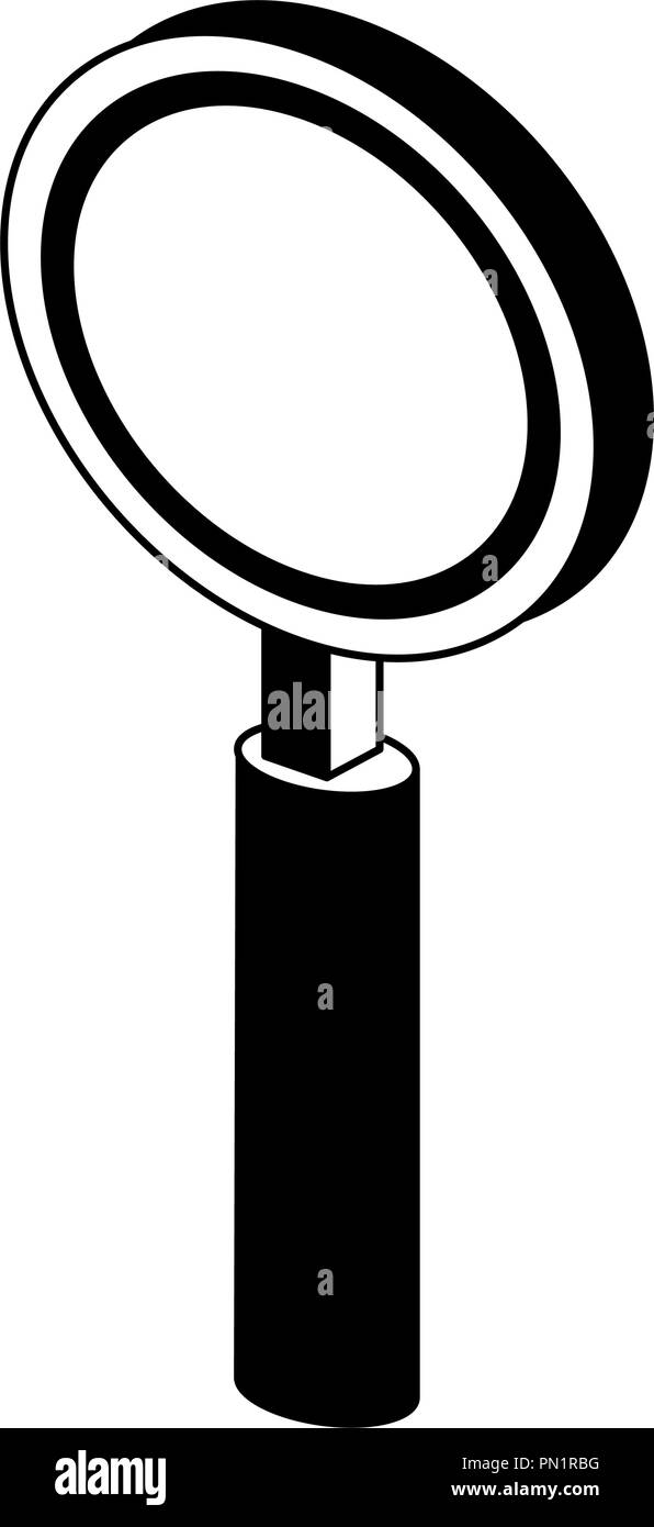 Magnifying glass isometric in black and white Stock Vector Image & Art ...