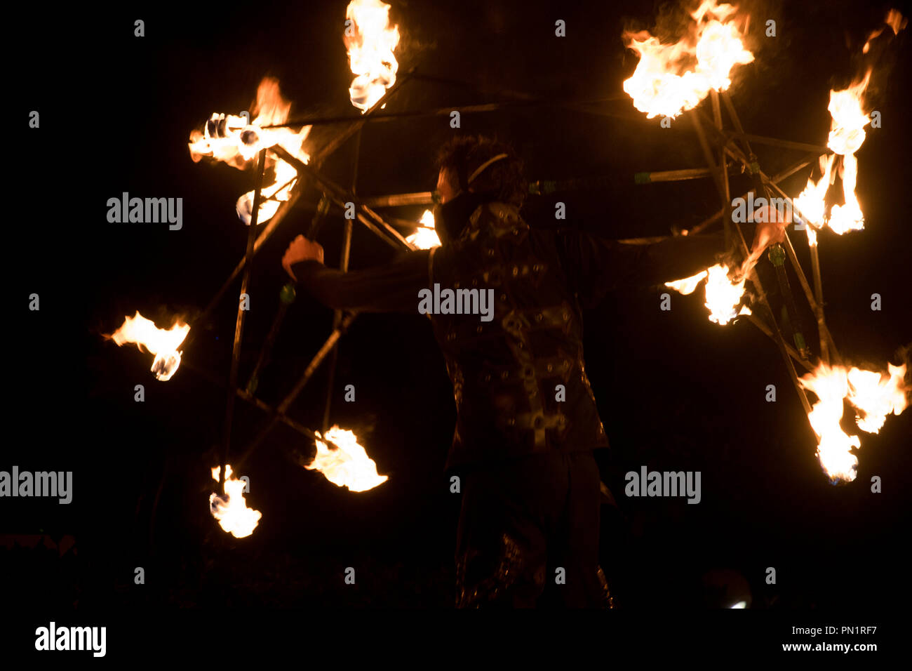 Man performing fire show hi-res stock photography and images - Alamy