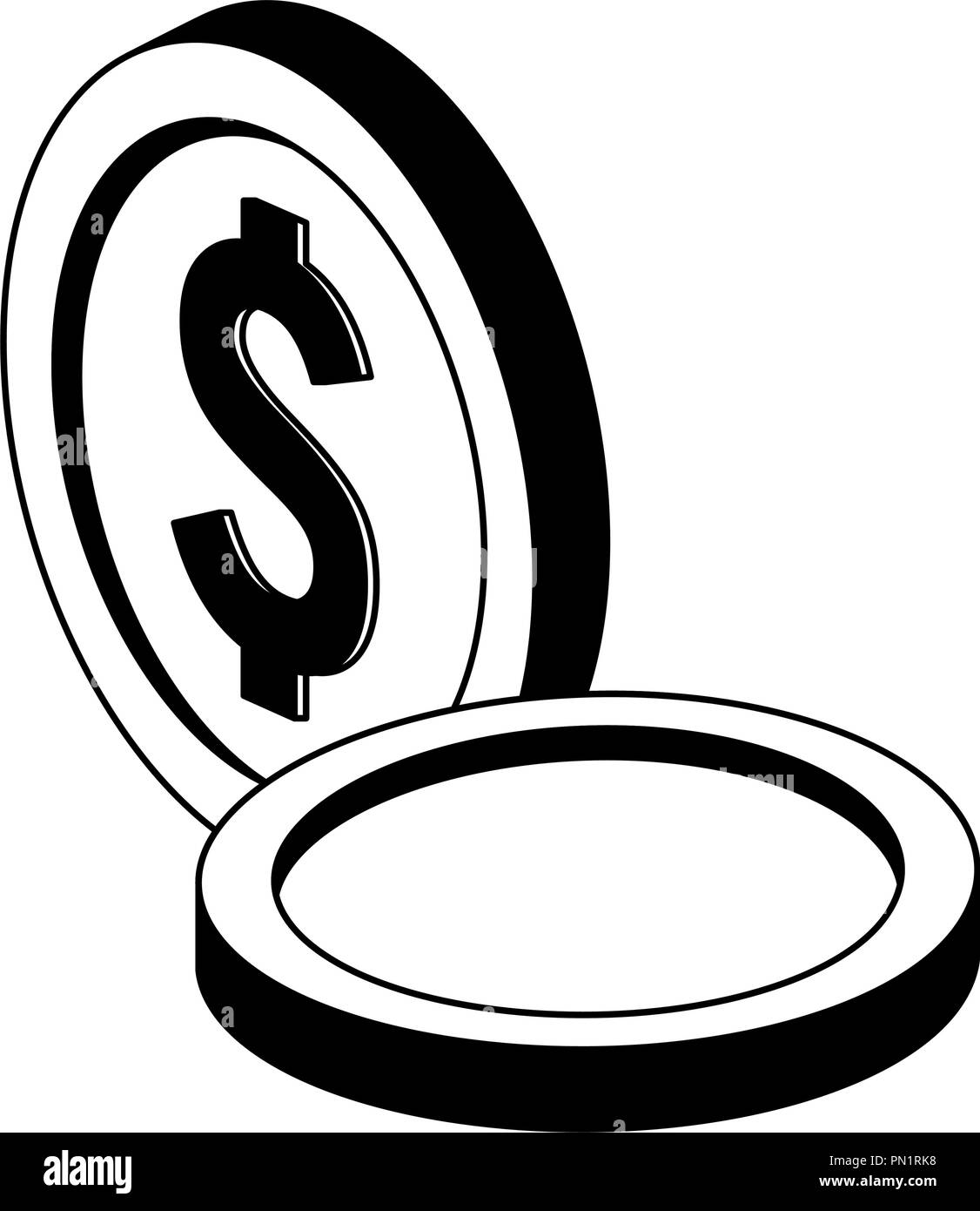 American dollar coins in cash vector hi-res stock photography and ...