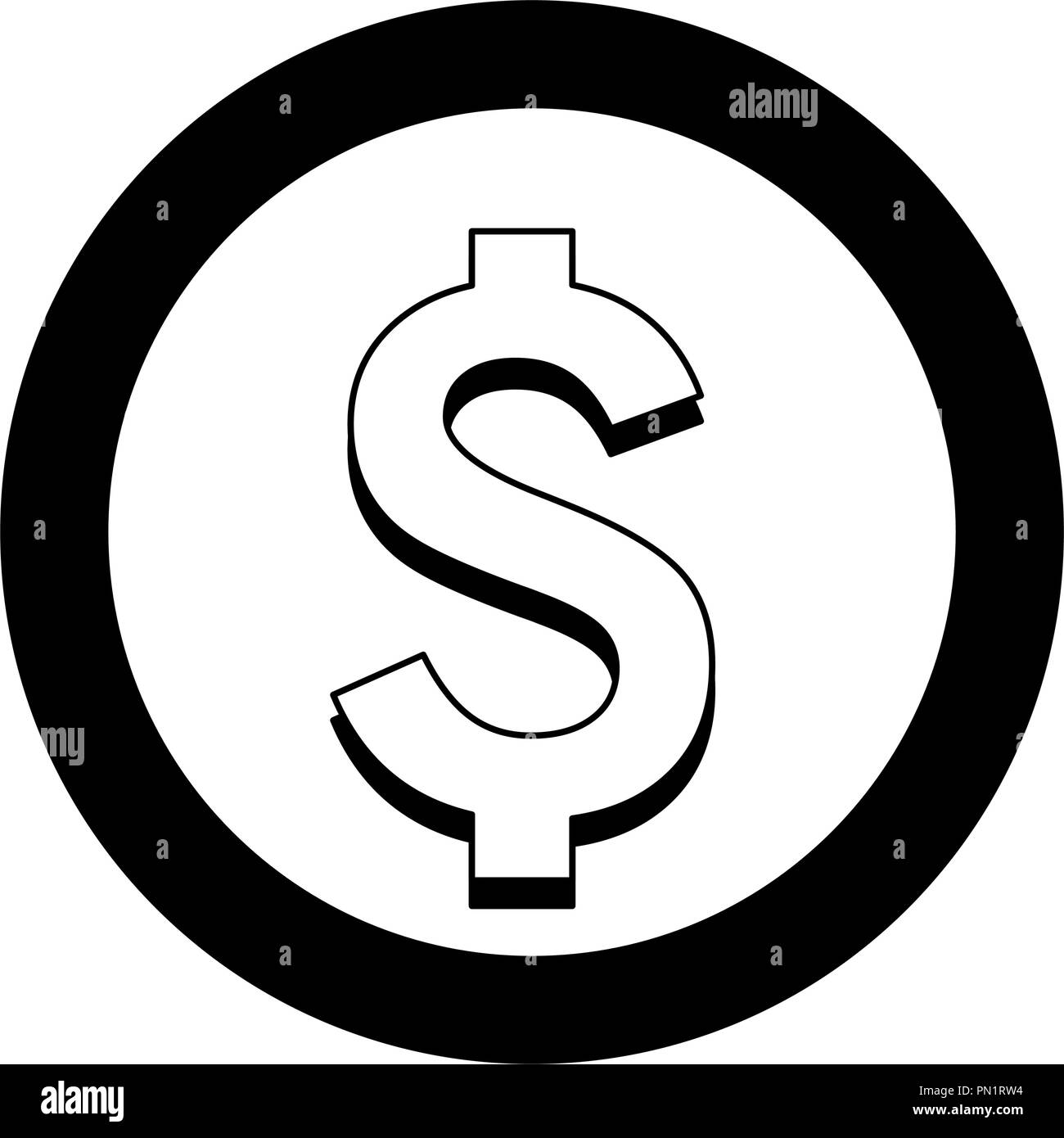 Coin isolated symbol in black and white Stock Vector Image & Art - Alamy