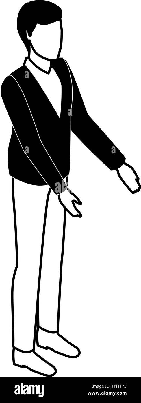 Man isometric avatar in black and white Stock Vector Image & Art - Alamy