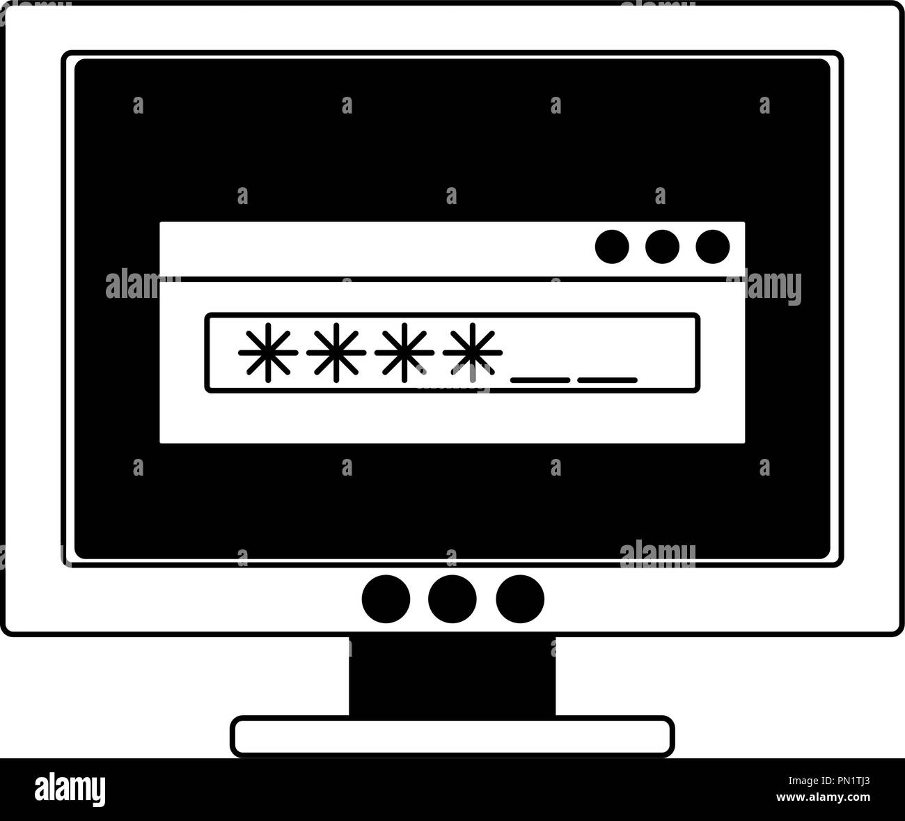 Computer with password in black and white Stock Vector Image & Art - Alamy