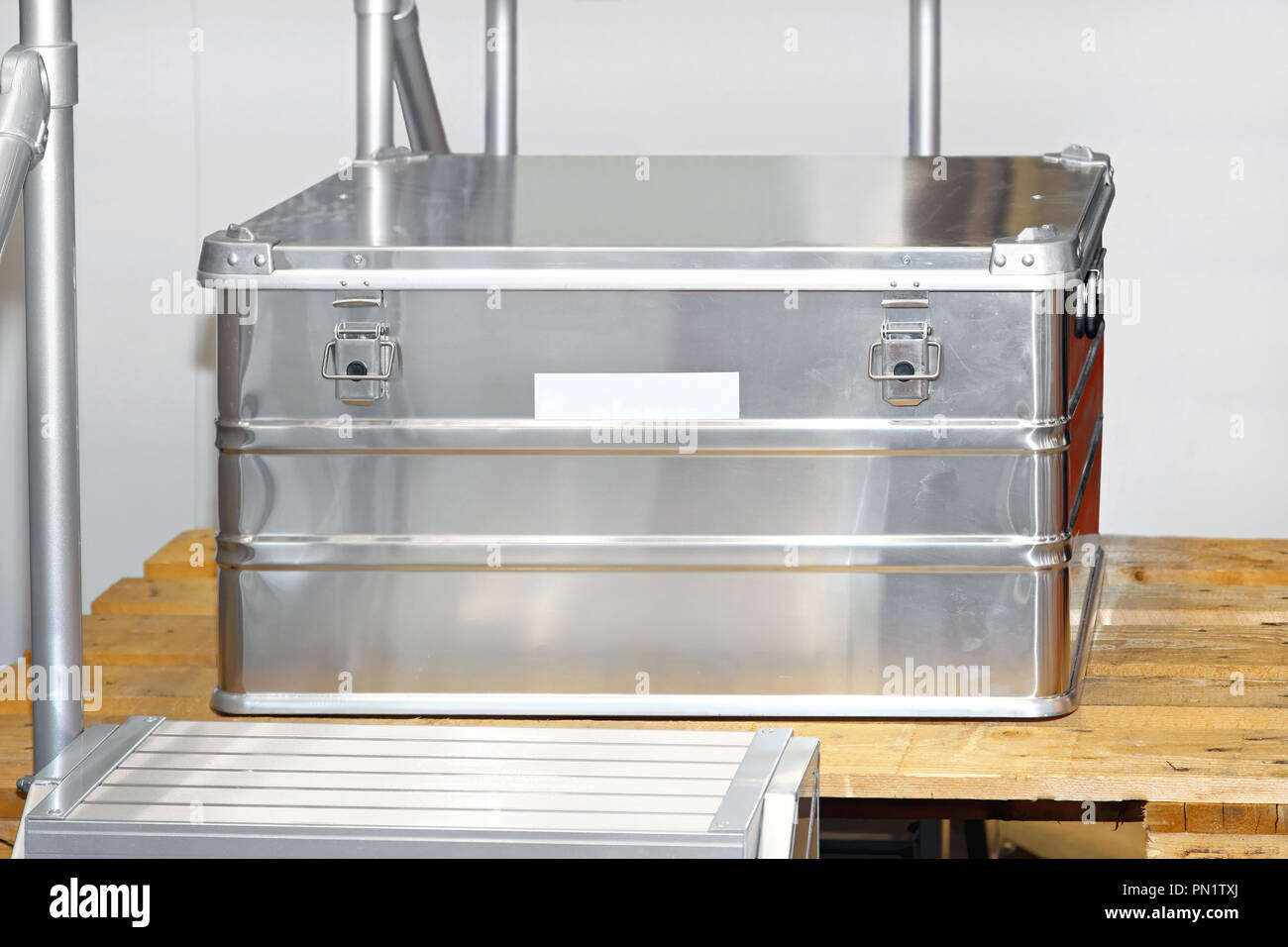 Strong and rugged aluminium box for transport Stock Photo - Alamy