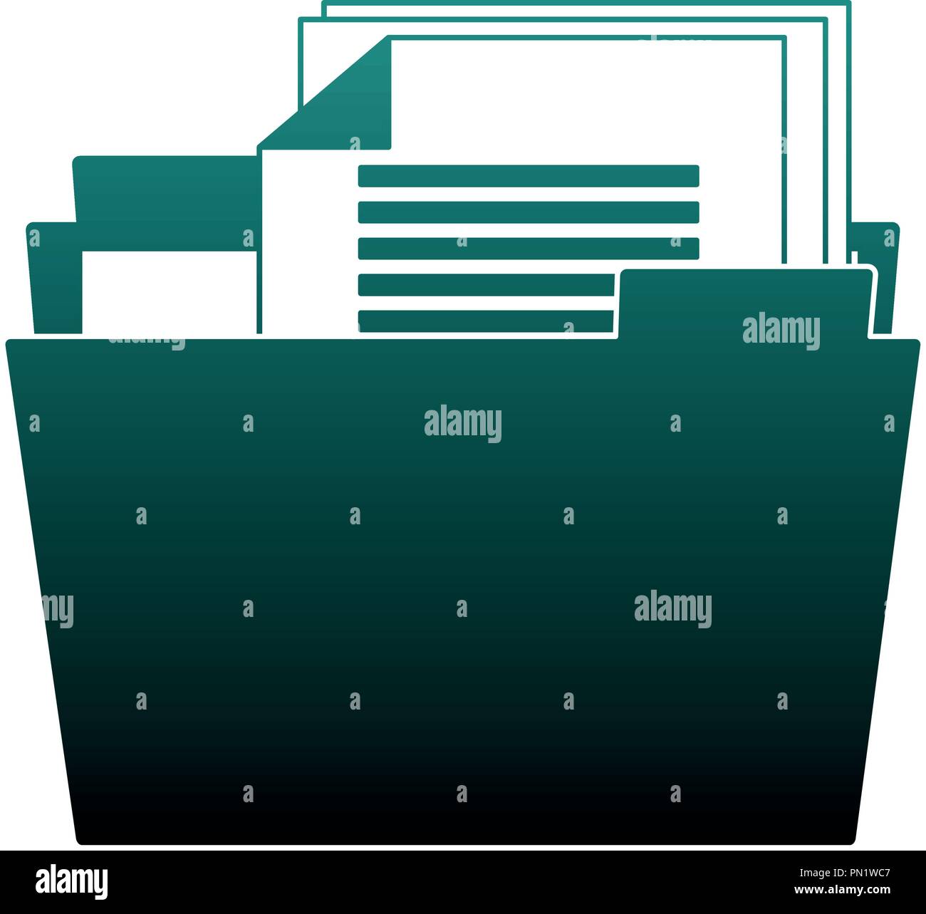 Folder with documents blue lines Stock Vector Image & Art - Alamy