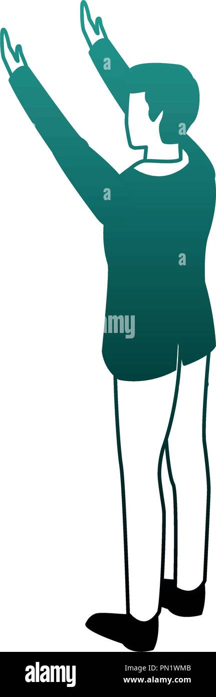 Businessman funny hands up character Stock Vector Images - Alamy