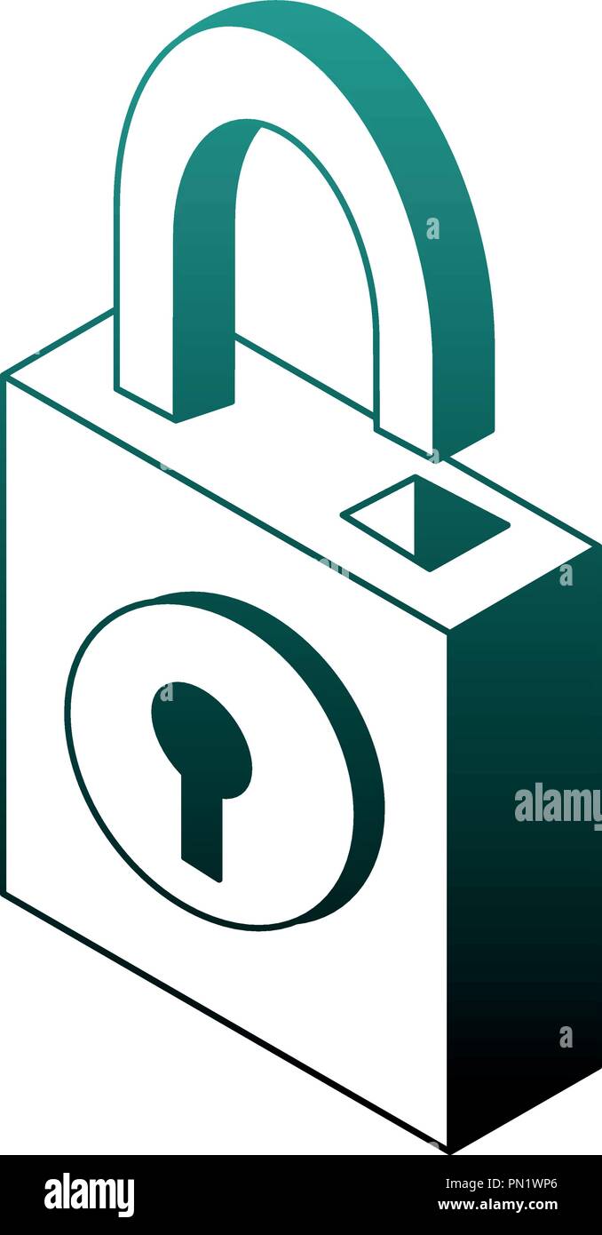 Padlock isometric symbol blue lines Stock Vector Image & Art - Alamy