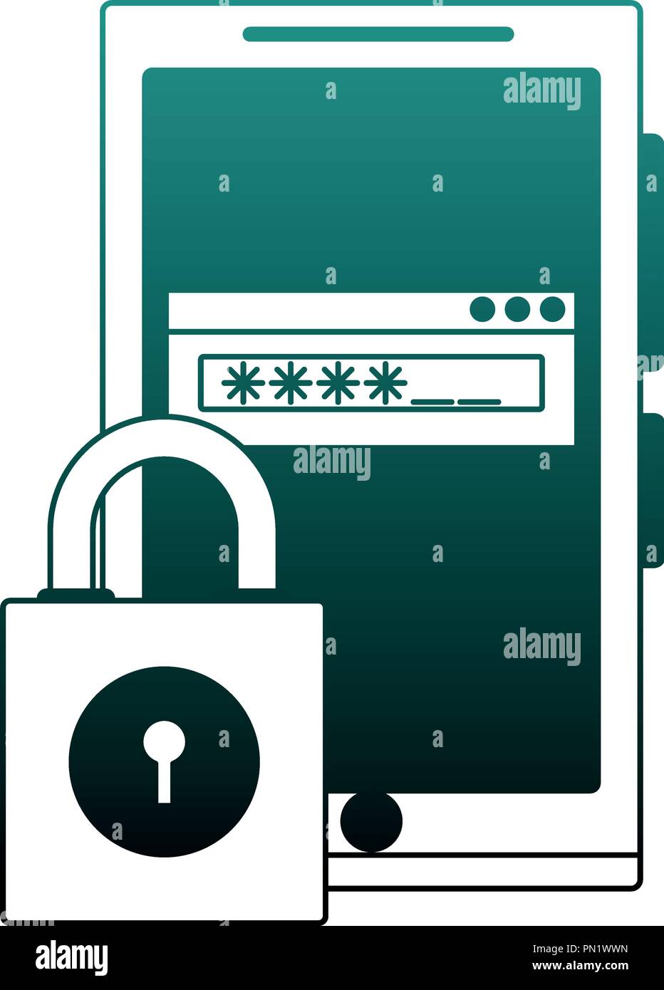 Smartphone with password blue lines Stock Vector Image & Art - Alamy