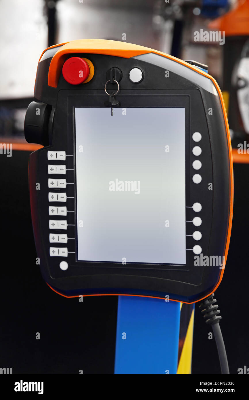 Tablet style panel for machine control Stock Photo - Alamy