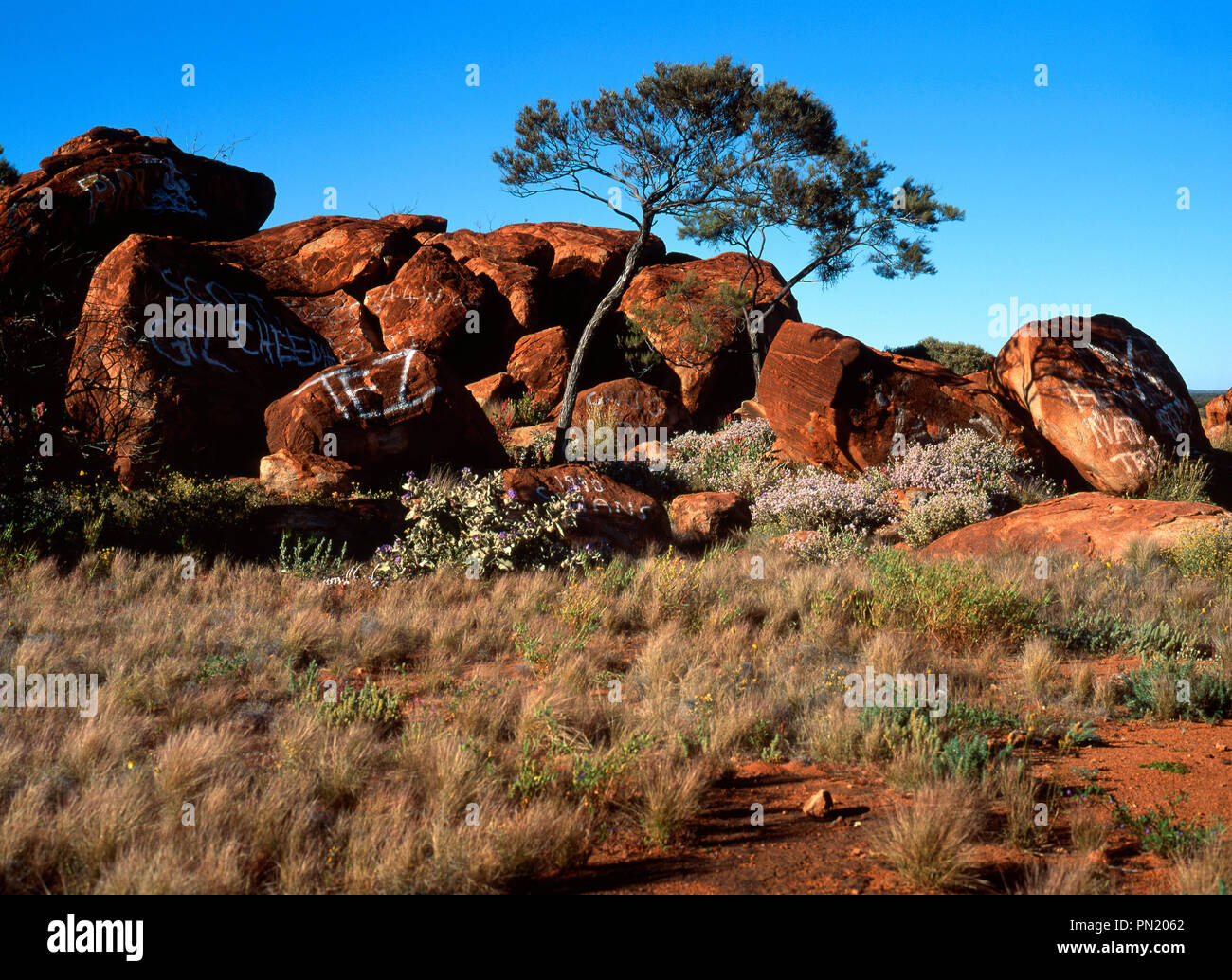 Granite Stone in Australian Outback, Murchison, Western Ausralia Stock ...