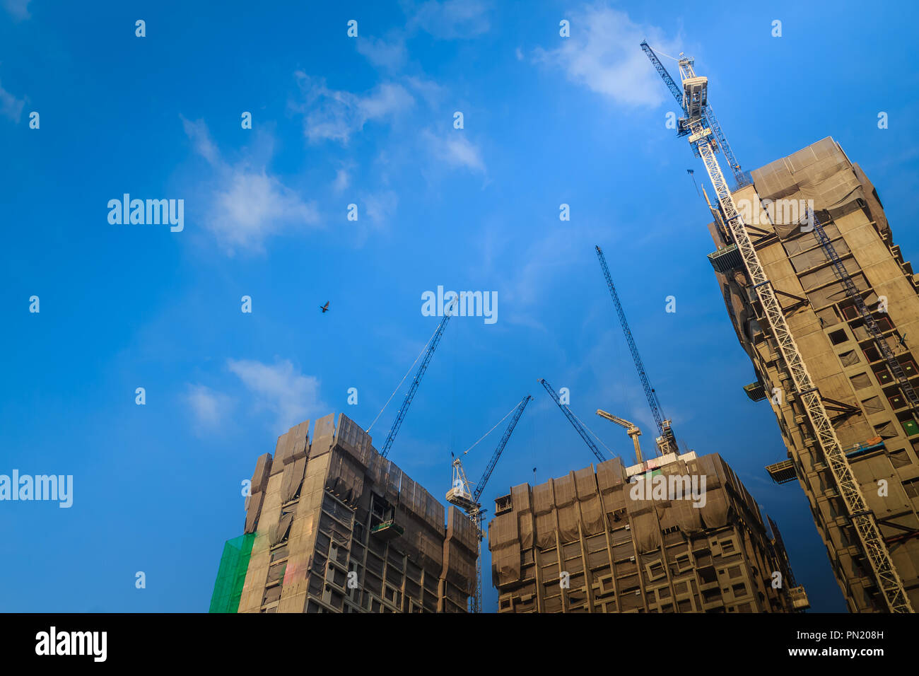 View of construction of multi-storey residential building. Condominium ...