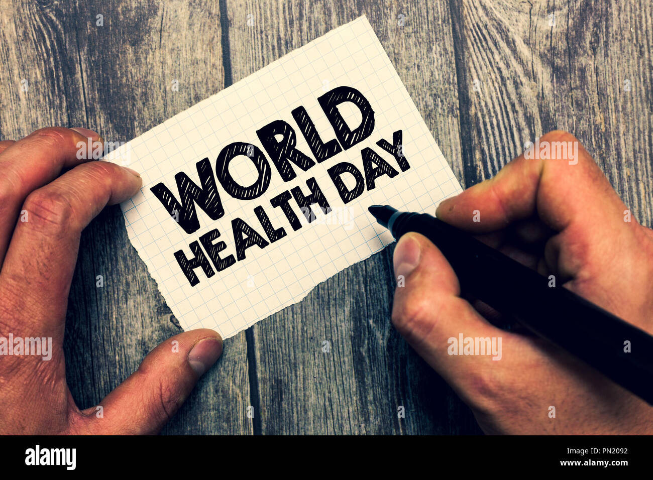 Conceptual hand writing showing World Health Day. Business photo ...