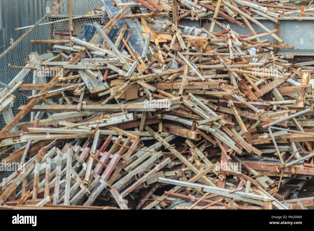 Steel bars scrap left over from construction site and can be sell as ...