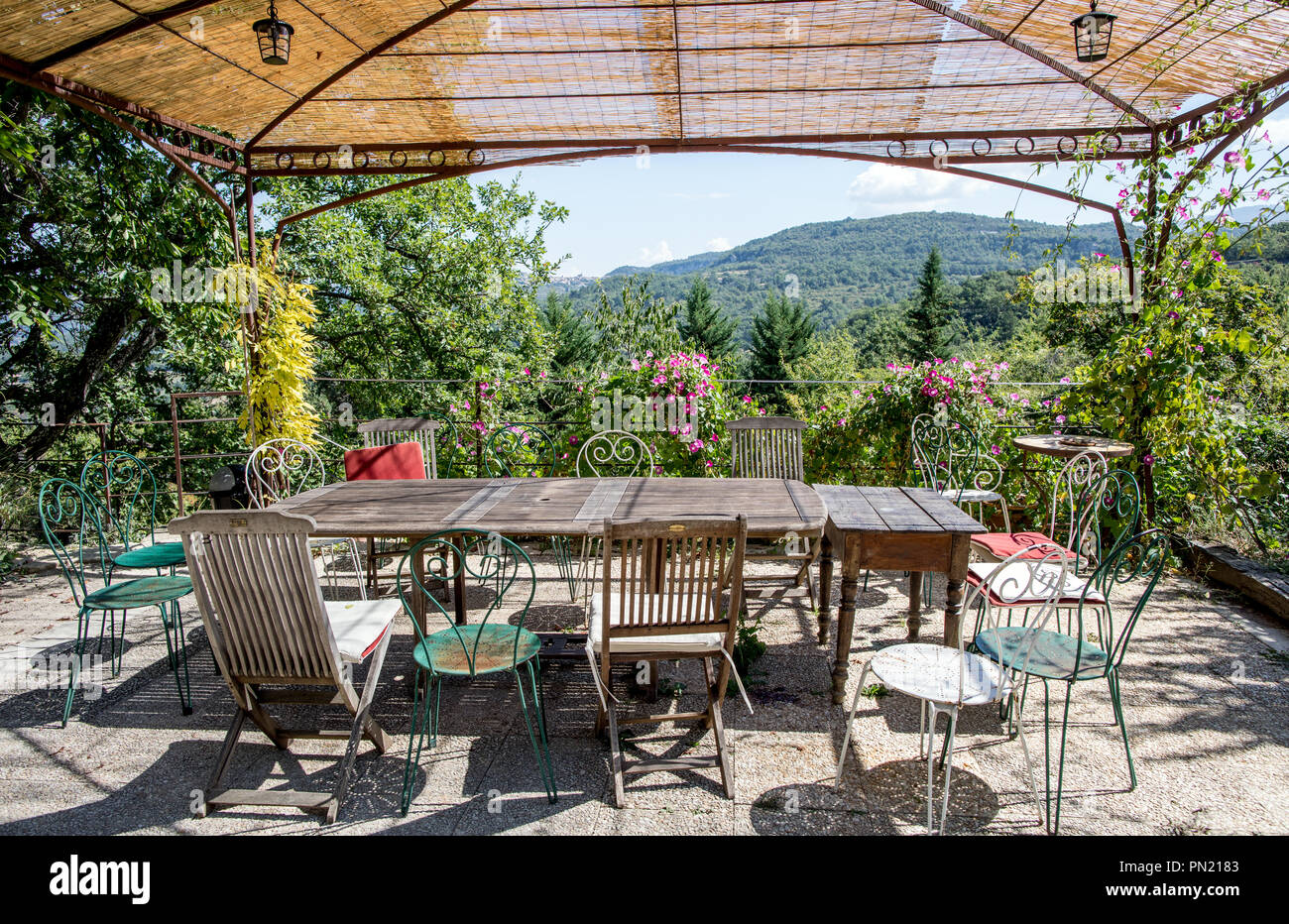 Outdoor Table and Chairs Provence France Stock Photo - Alamy