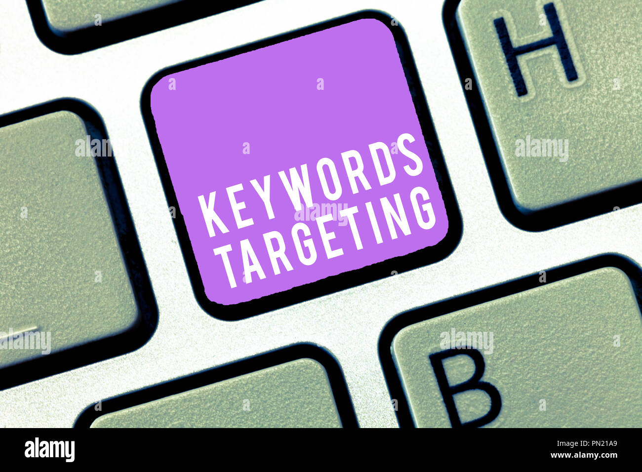Text sign showing Keywords Targeting. Conceptual photo Use Relevant ...