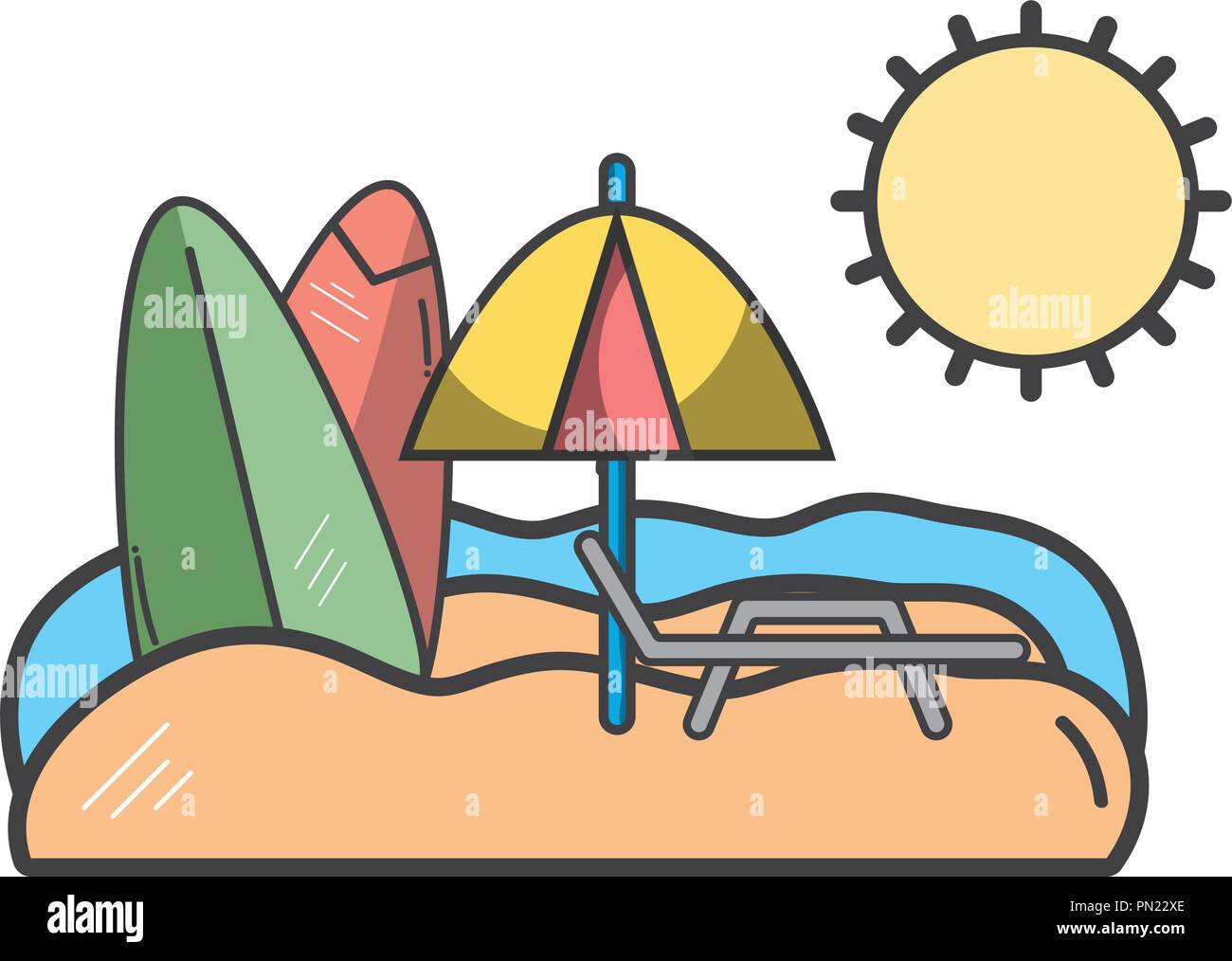 Beach and surf cartoon Stock Vector Image & Art - Alamy