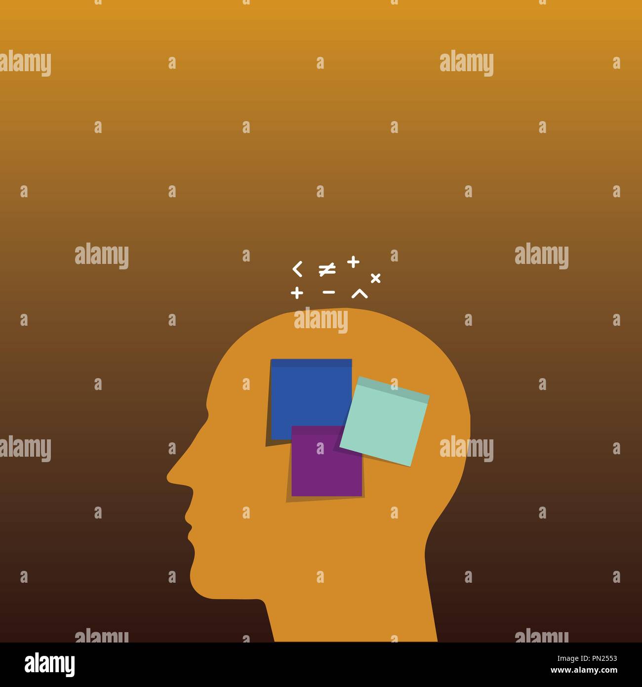 Concept the human thoughts note Stock Vector Images - Alamy