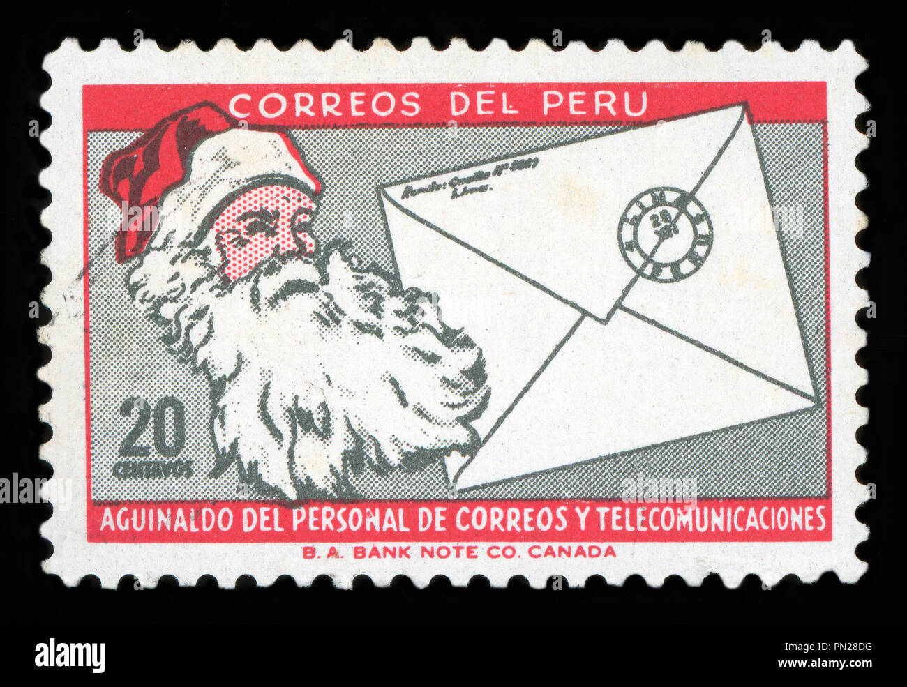 PERU - CIRCA 2001: A stamp printed in Peru shows portrait of Santa ...