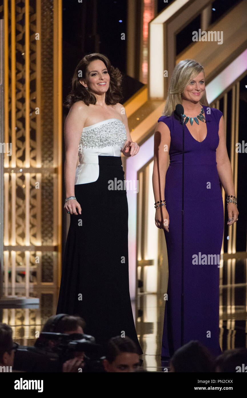 Tina Fey and Amy Poehler host the 72nd Annual Golden Globe Awards at the Beverly Hilton in ...