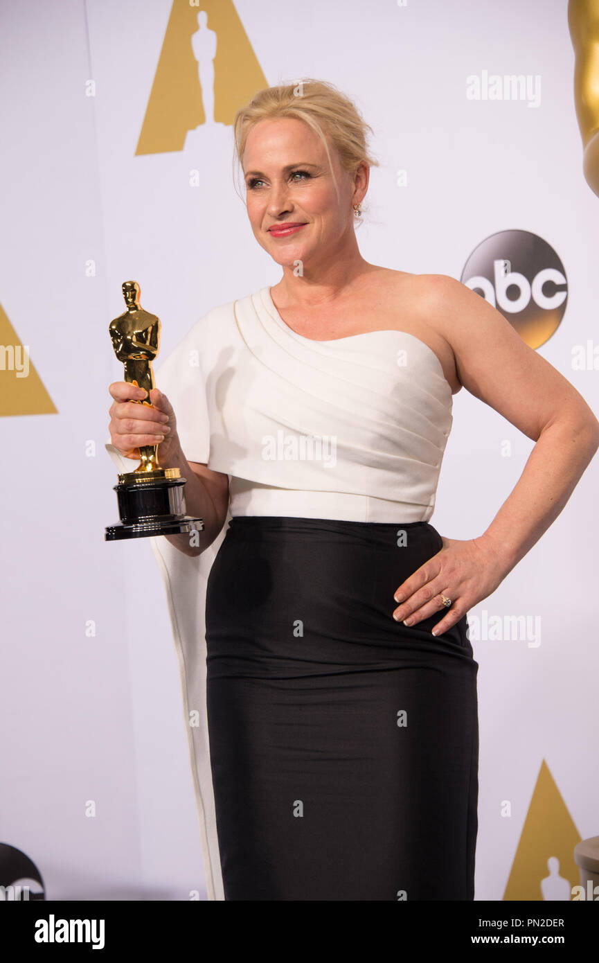 Patricia Arquette poses backstage with the Oscar® for Performance by an ...