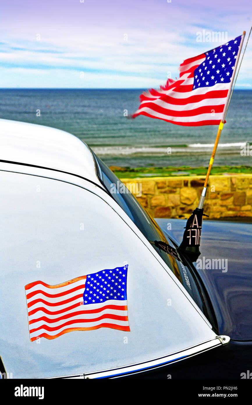 Whitley Bay Motor Show vintage American police car with Stars and ...