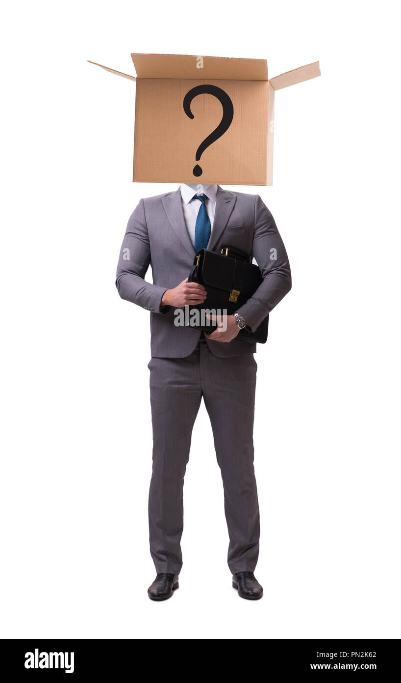 Businessman asking questions in business concept Stock Photo - Alamy