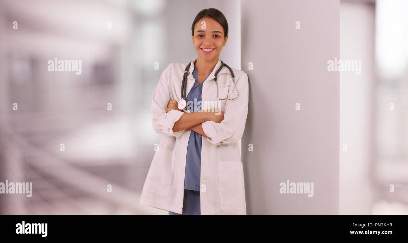 Happy Mexican woman nurse smiling Stock Photo - Alamy