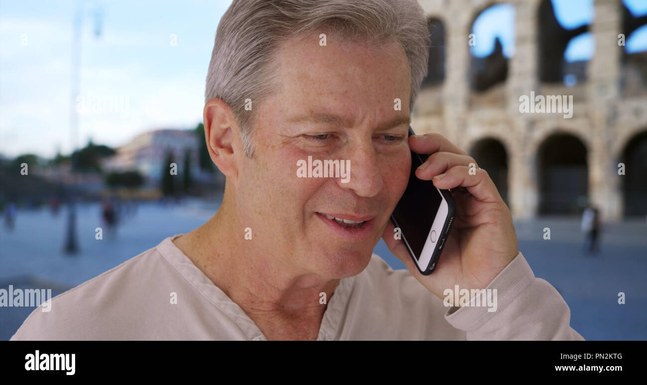 Elderly man makes phone call hi-res stock photography and images - Alamy