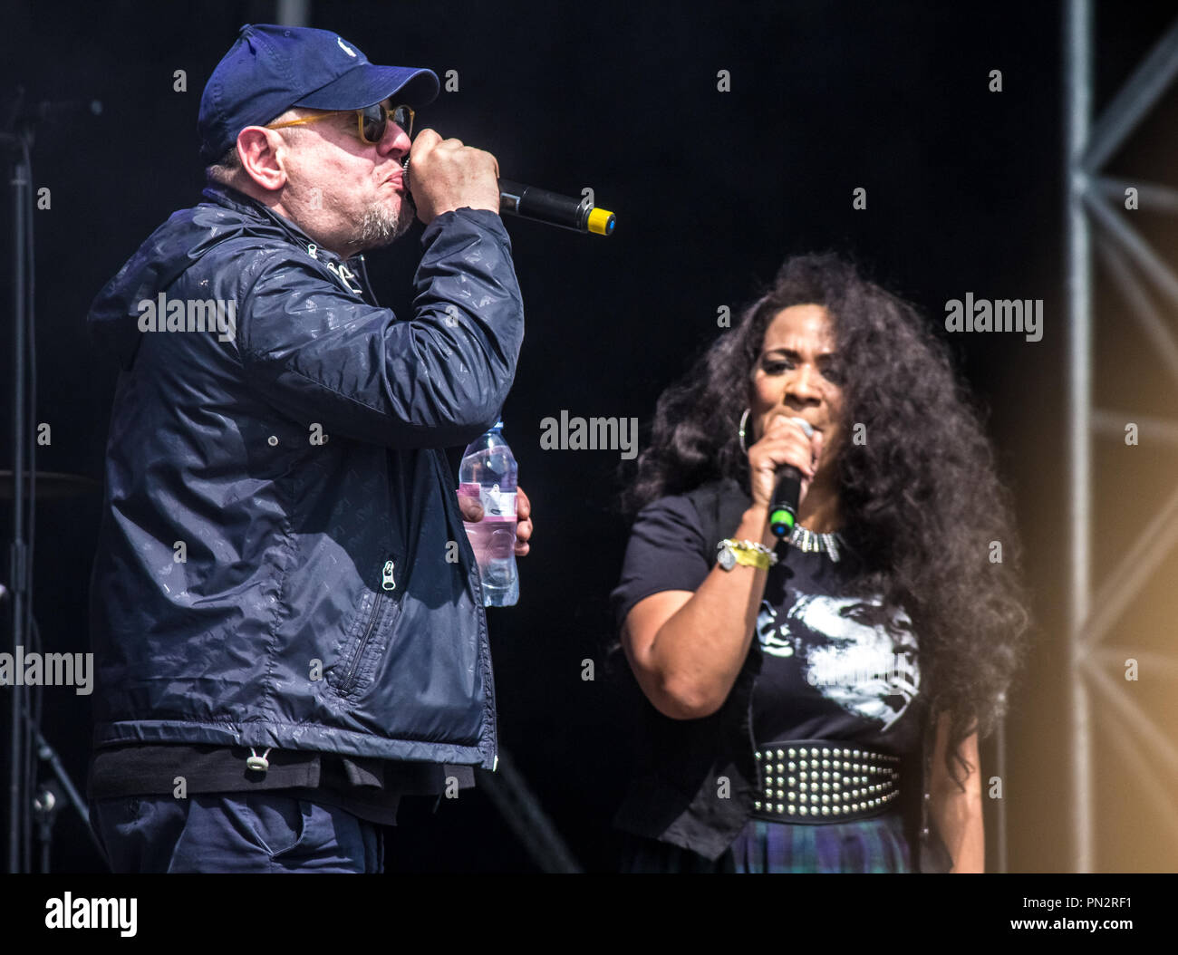 Shaun Ryder and Rowetta of the Happy Mondays performing live at ...