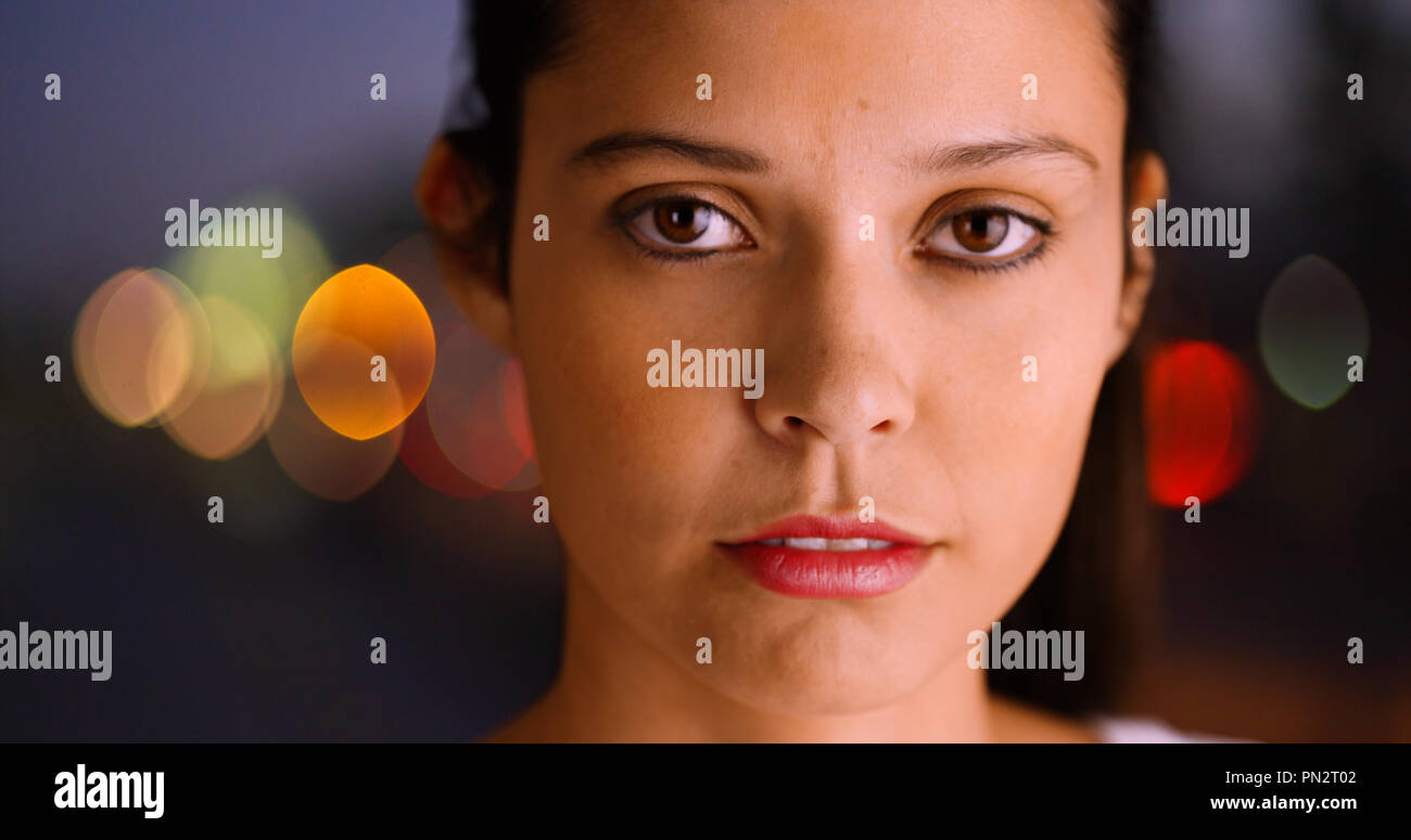 Millennial Caucasian girl poses for a portrait in the city Stock Photo ...