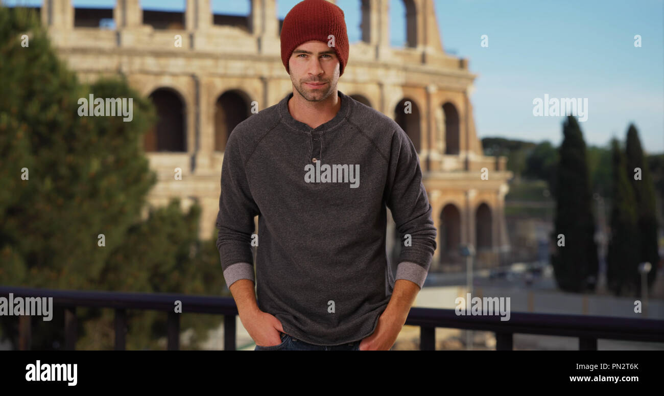 Attractive young man in rome hi-res stock photography and images - Alamy