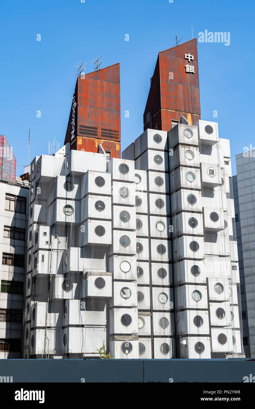 Nakagin Capsule Tower Building,Chuo-Ku,Tokyo,Japan. Built in 1972 ...
