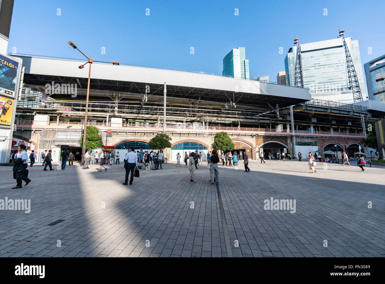 Square in front of JR Shimbashi Station, Minato, Tokyo, Japan Stock ...