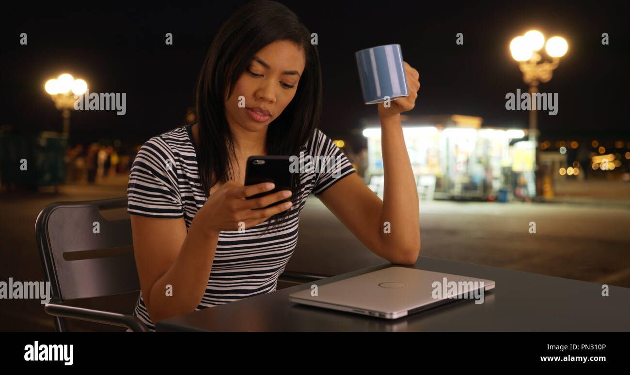 Woman taking break typing hi-res stock photography and images - Alamy