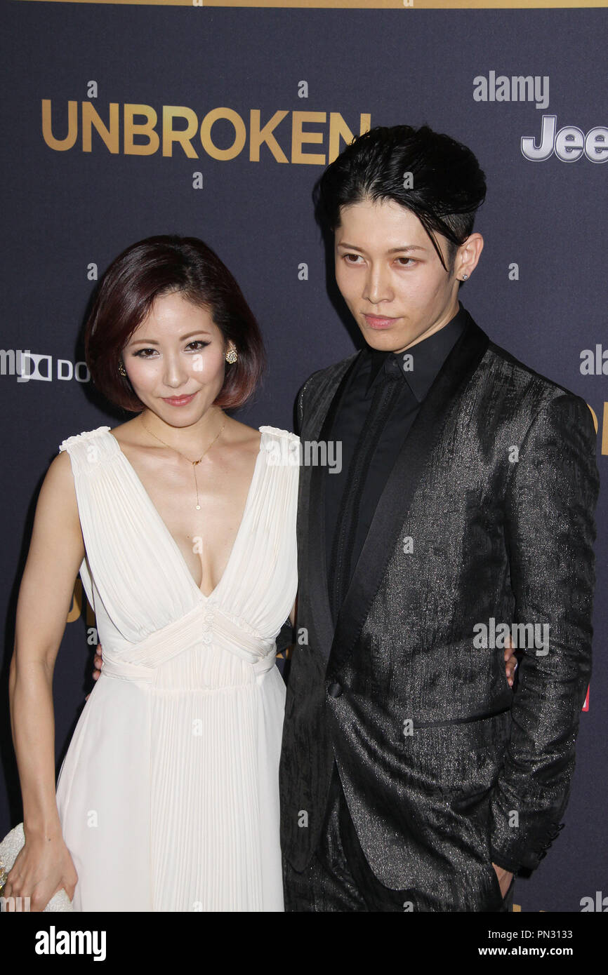 Melody, Miyavi 12/15/2014 "Unbroken" Premiere held at the Dolby Theatre ...