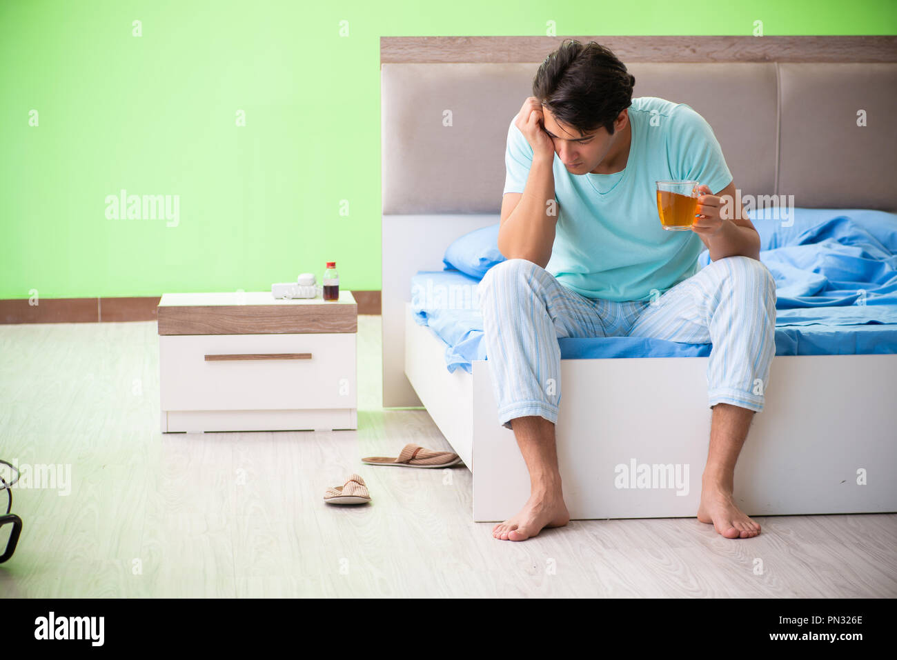 Man suffering from sleeping disorder and insomnia Stock Photo - Alamy