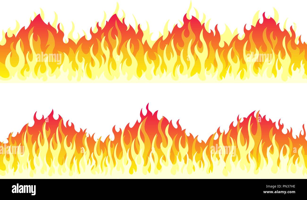 Seamless fire flames border hi-res stock photography and images - Alamy