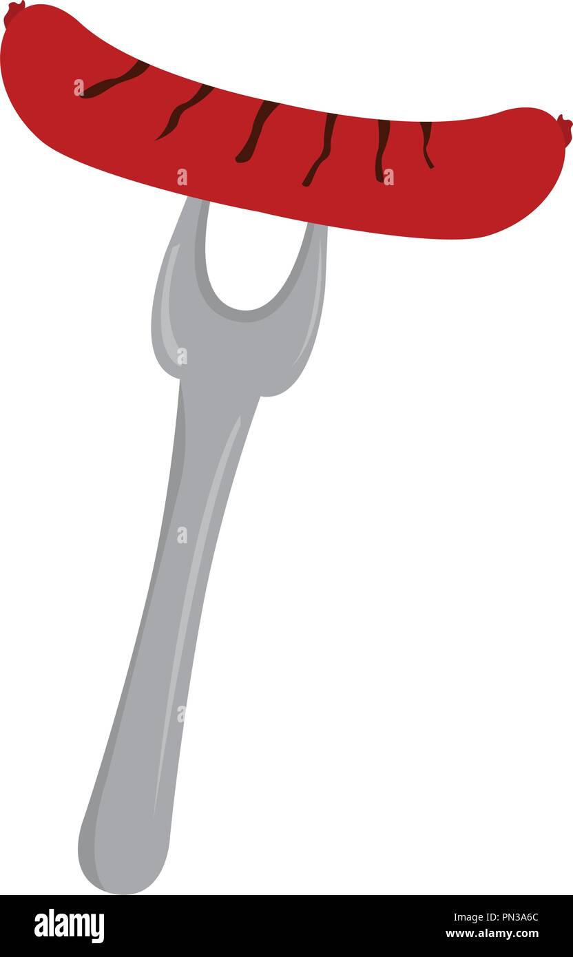 Isolated fork with a sausage Stock Vector Image & Art - Alamy