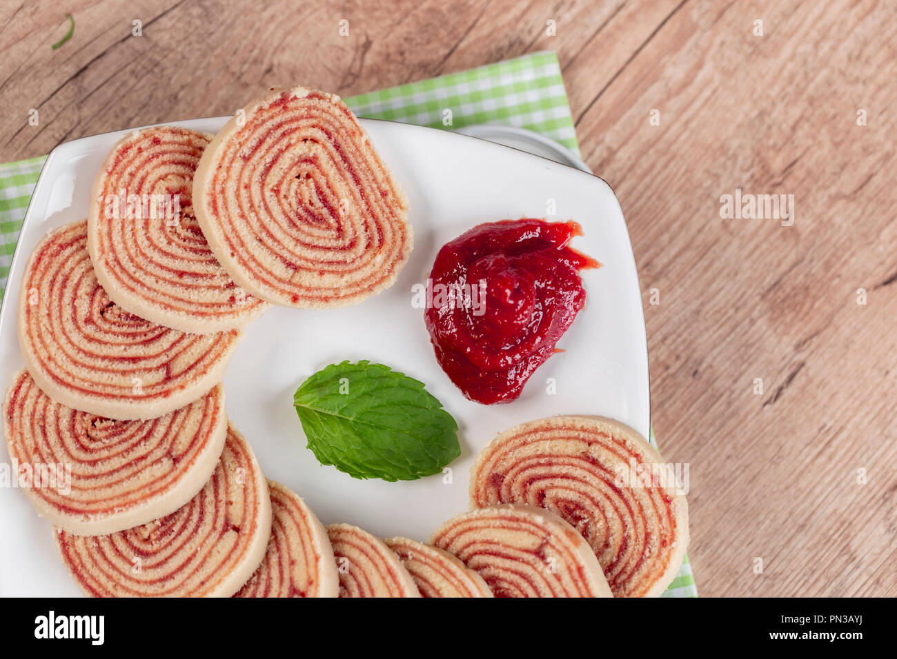 Bolo de rolo (swiss roll, roll cake) typical Brazilian dessert, from ...