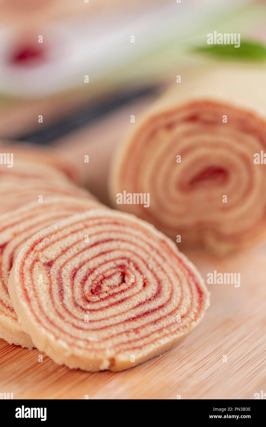 Bolo de rolo (swiss roll, roll cake) typical Brazilian dessert, from ...