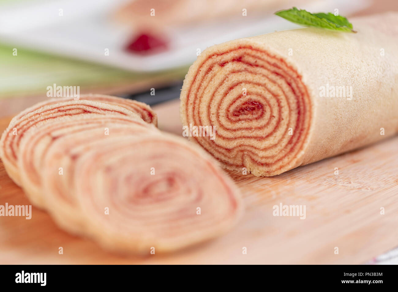 Bolo de rolo (swiss roll, roll cake) typical Brazilian dessert, from ...