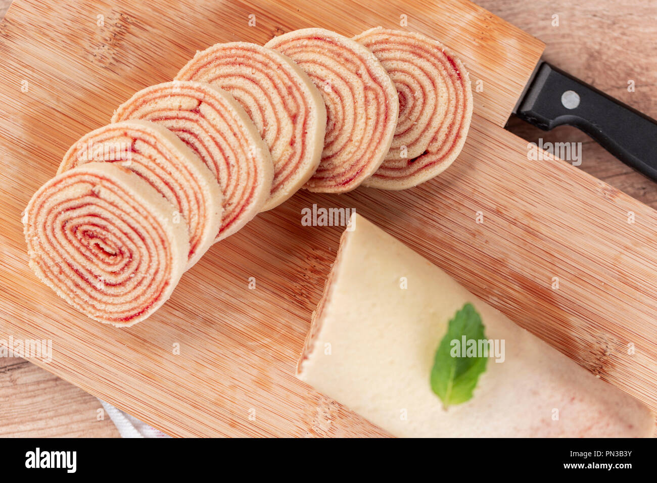 Bolo de rolo (swiss roll, roll cake) typical Brazilian dessert, from ...