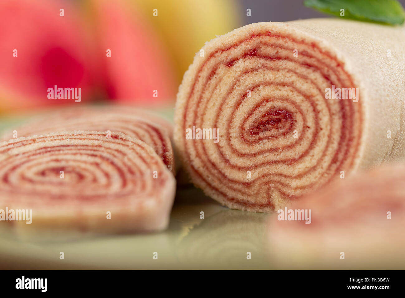 Bolo de rolo (swiss roll, roll cake) typical Brazilian dessert, from ...